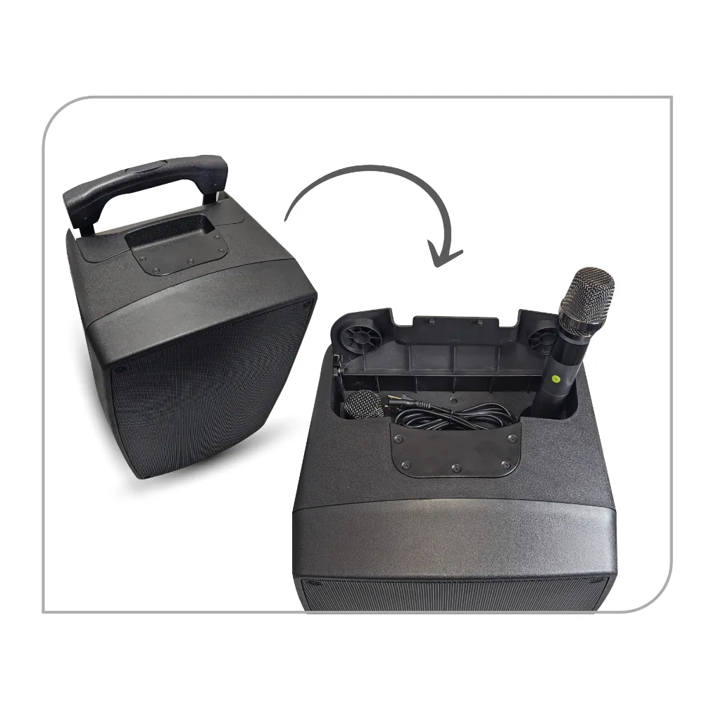 Coluna Portátil 12″ 240W USB/MP3/BT + 2 Microfone UHF – MISTER PUZZLE